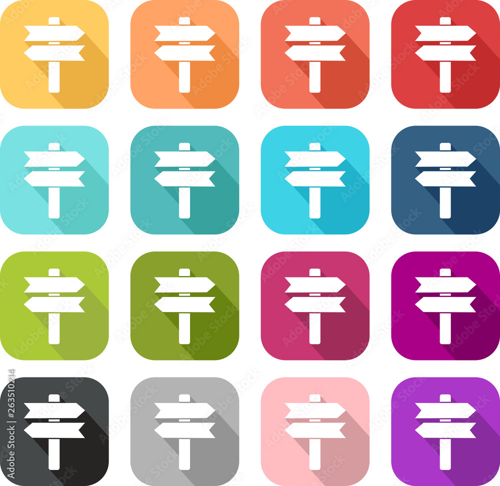 Coloured icons of a direction indicator panel Stock Vector | Adobe Stock