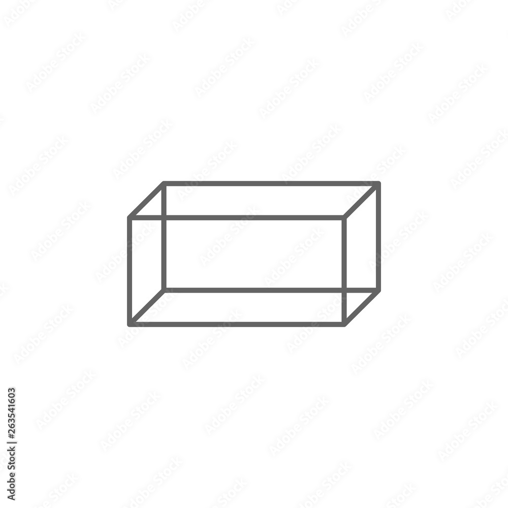geometric figures, cuboid outline icon. Elements of geometric figures ...