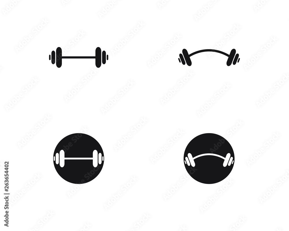 Barbel, Dumbbell Gym Icon Logo Template gym Badge, Fitness Logo design ...
