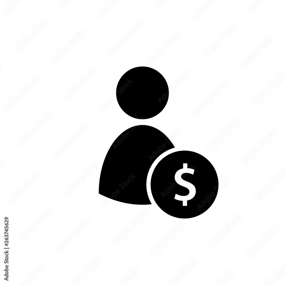 Labor cost silhouette icon. Clipart image isolated on white background ...