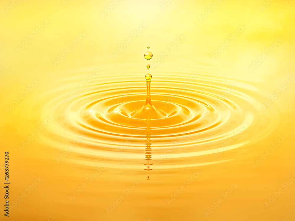 Oil drop splash with oil droplets. Minimal liquid oil design background ...