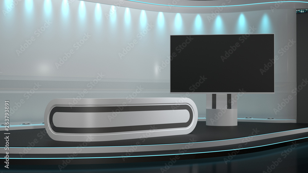 TV Virtual Studio background 3d rendering Stock Photo | Adobe Stock
