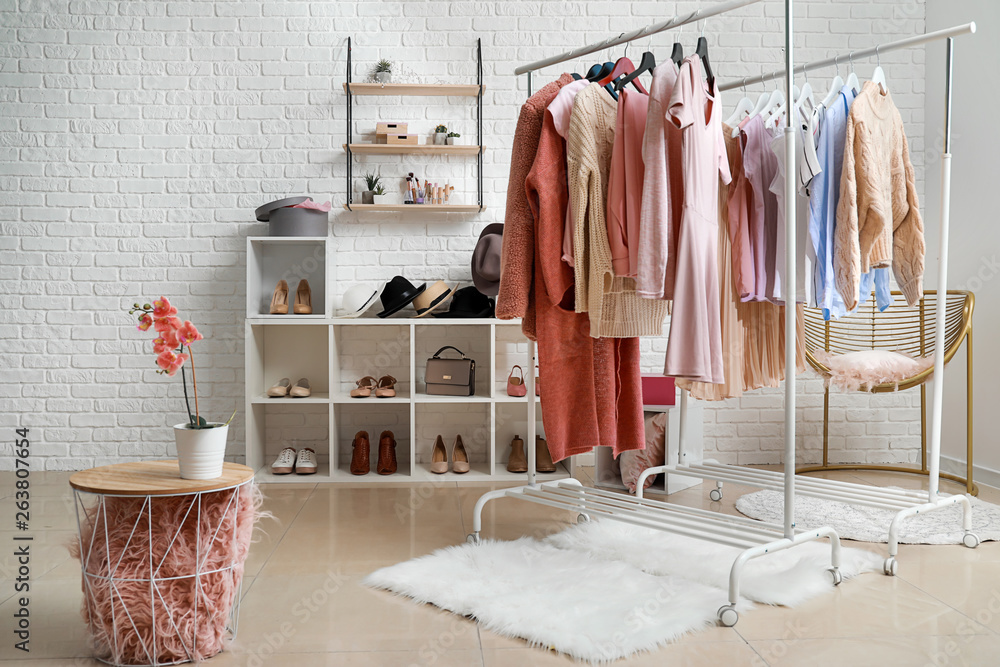 Stylish interior of dressing room Stock Photo | Adobe Stock