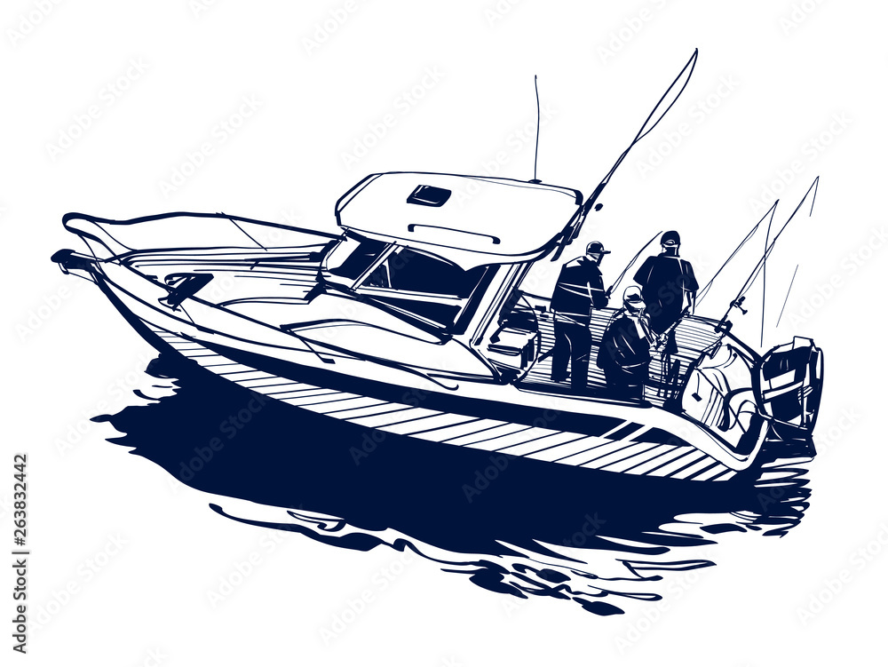 boat on white background Stock Vector | Adobe Stock