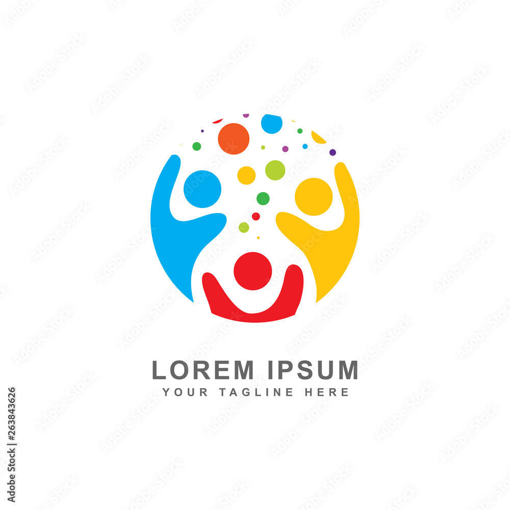 abstract logo community Stock Vector | Adobe Stock