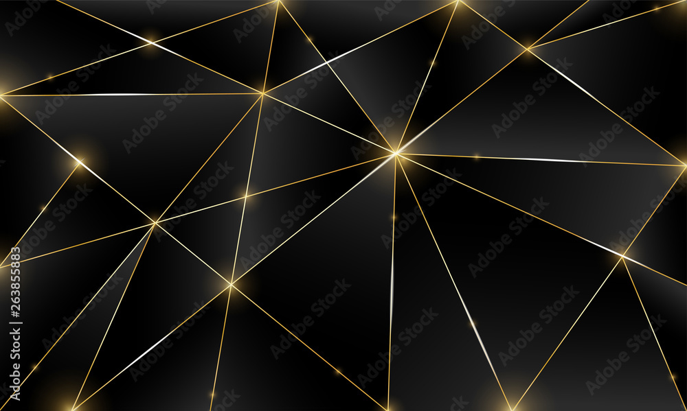Black premium background with luxury dark polygonal pattern and silver ...