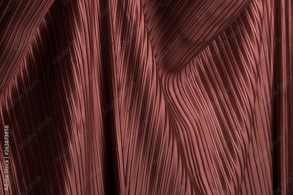 Pleat Fabric in long line drape with shadow, pleated style of textile ...