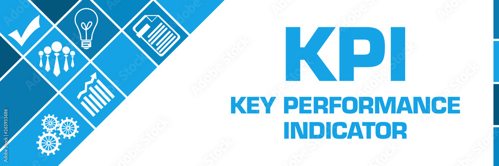 KPI - Key Performance Indicator Business Symbols Blue Left Triangles ...