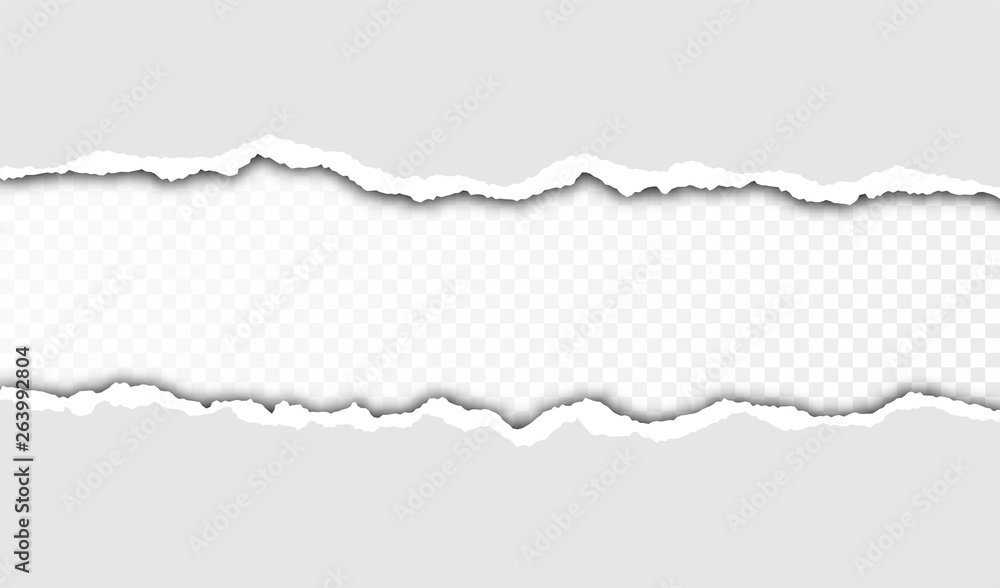 Torn paper with ripped edges and transparent space for you design ...