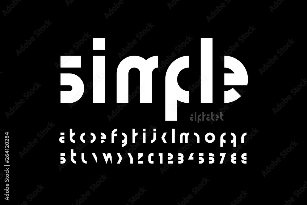 Minimalistic style modern font design, lowercase alphabet letters and ...