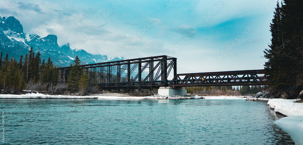 Historic Canmore Engine Bridge is a truss bridge over the Bow River in ...