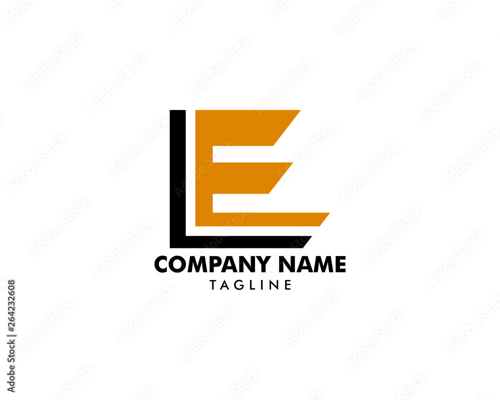 Initial Letter LE Logo Template Design Stock Vector | Adobe Stock