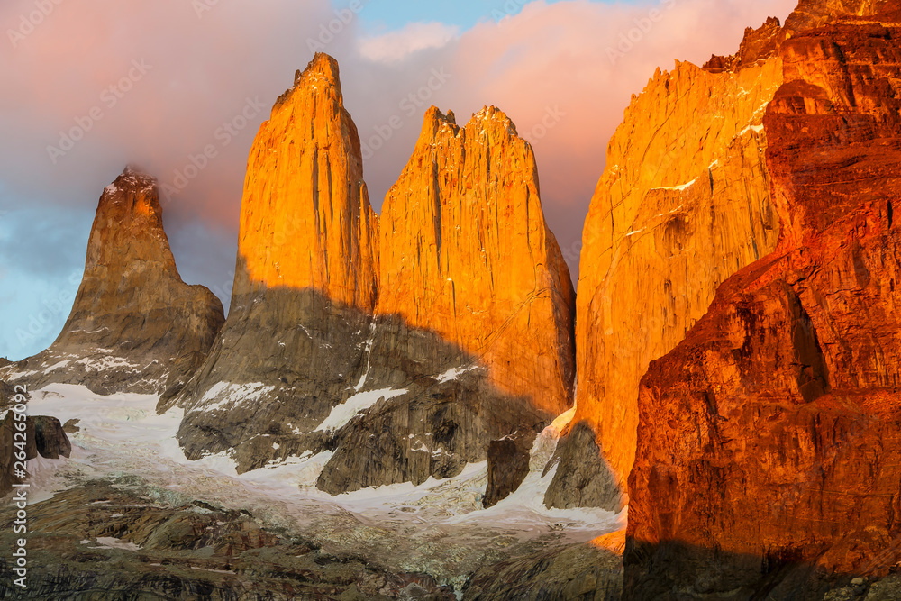 Amanecer en las Torres del Paine Stock Photo | Adobe Stock