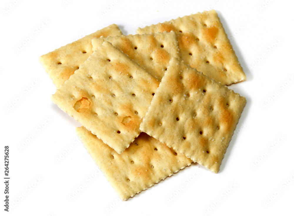 Small stack of soup crackers, also known as soda crackers and saltines ...