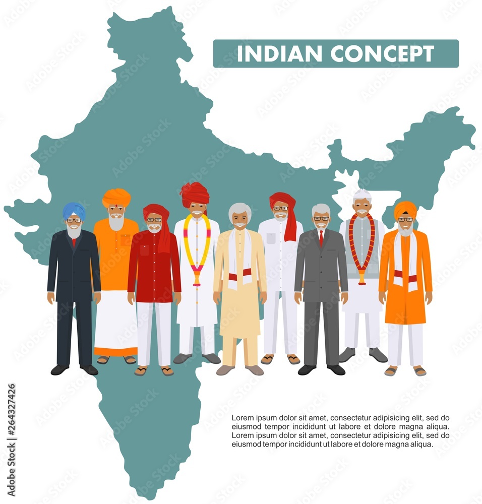 Family and social concept. Group indian adult and senior people ...