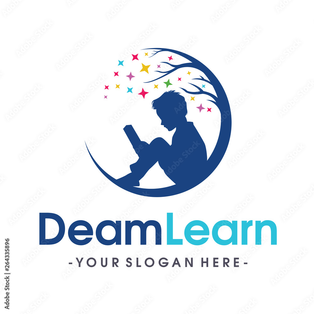 Children Smart reading logo Vector Stock Vector | Adobe Stock