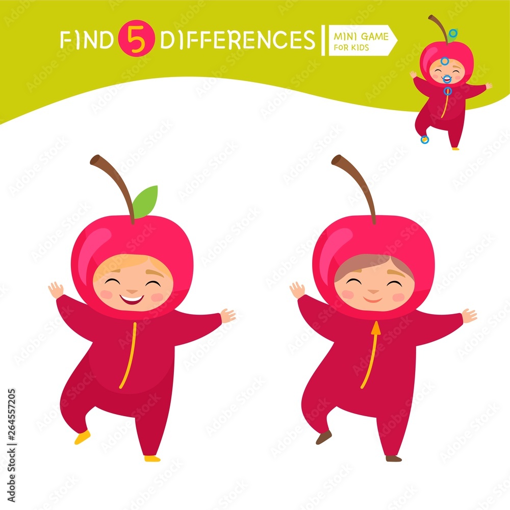 Find differences. Educational game for children. Cartoon vector ...