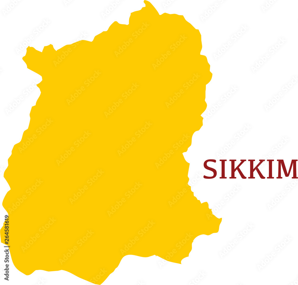 Sikkim Map Stock Illustration | Adobe Stock