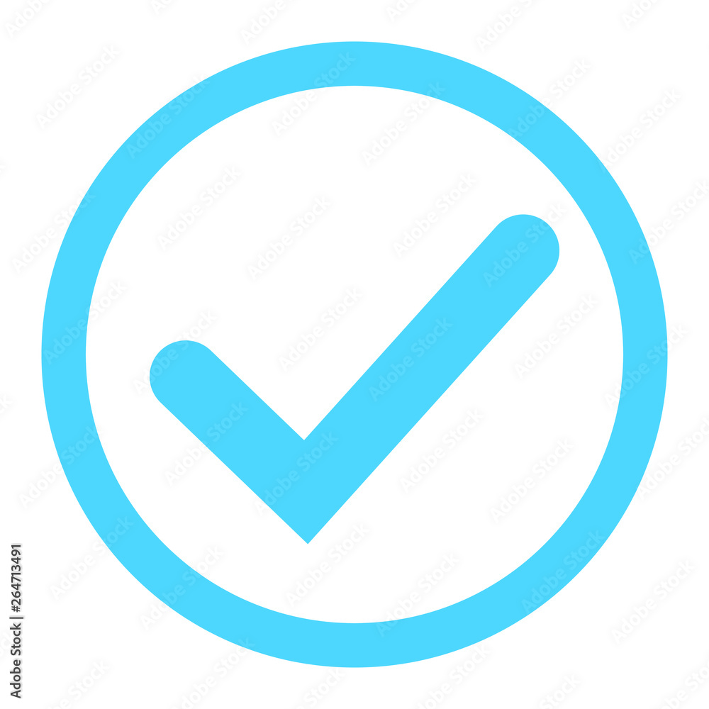 Stock-Vektorgrafik „Blue tick icon vector symbol, checkmark isolated on ...