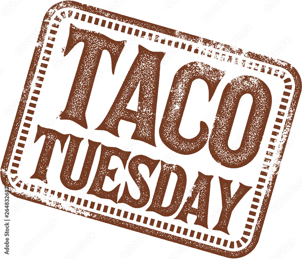 Taco Tuesday Menu Design Stamp Stock Vector | Adobe Stock