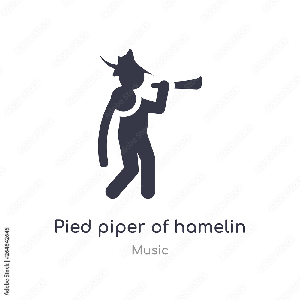 pied piper of hamelin outline icon. isolated line vector illustration ...
