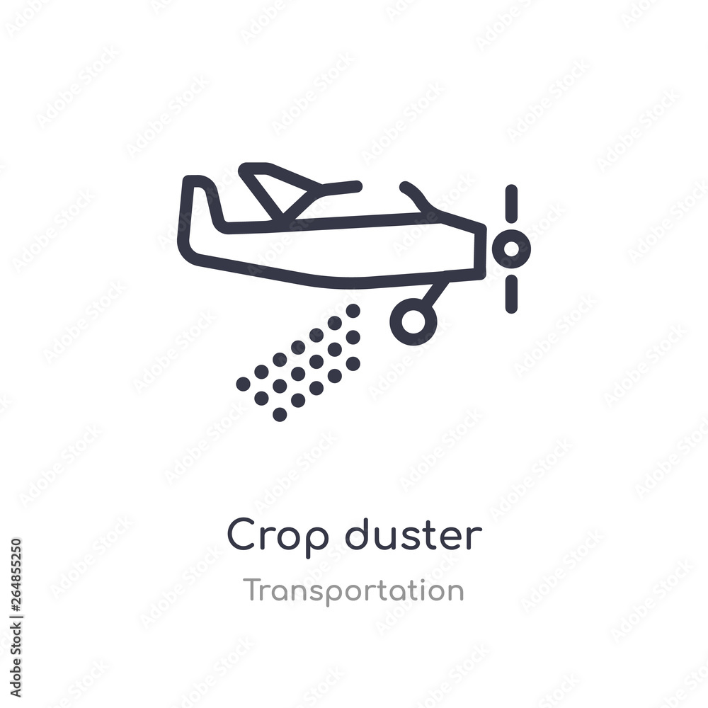 crop duster outline icon. isolated line vector illustration from ...