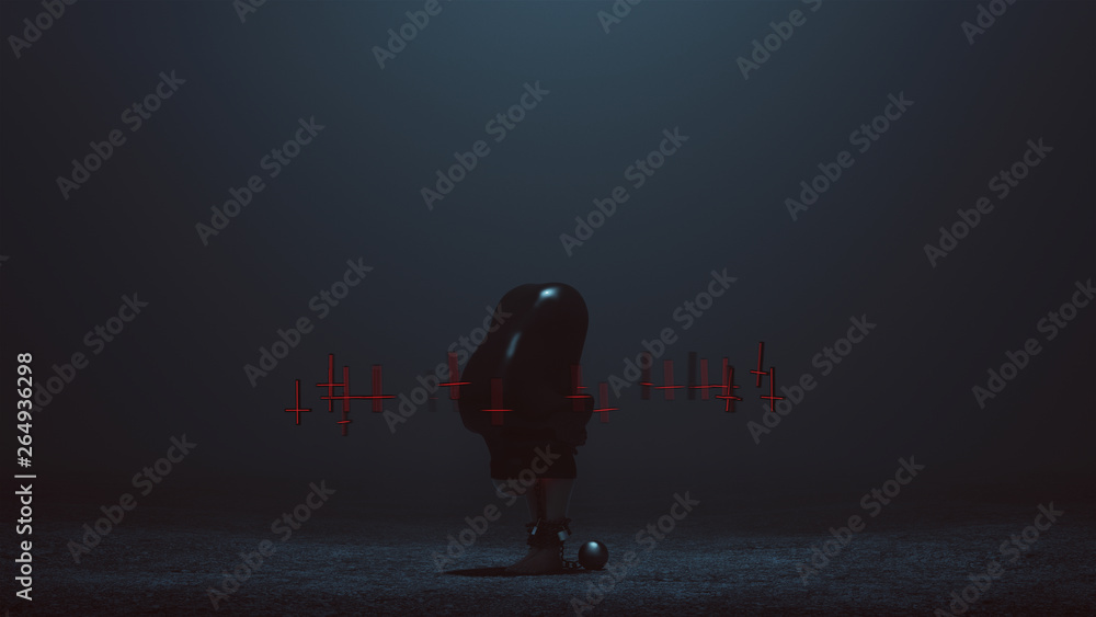 Ilustración de Stock Black Yoga Demon in the Forward Fold Bend Position ...