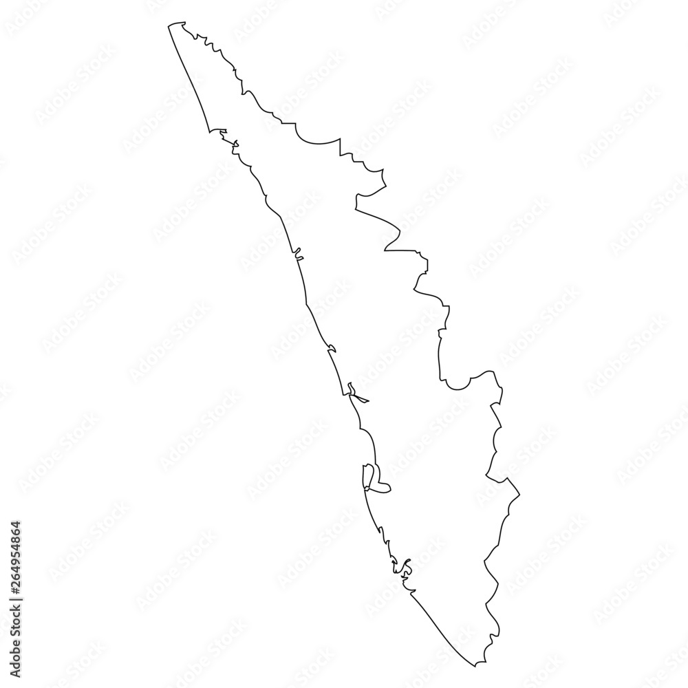 Kerala. Map of India. Region India. Stock Vector | Adobe Stock