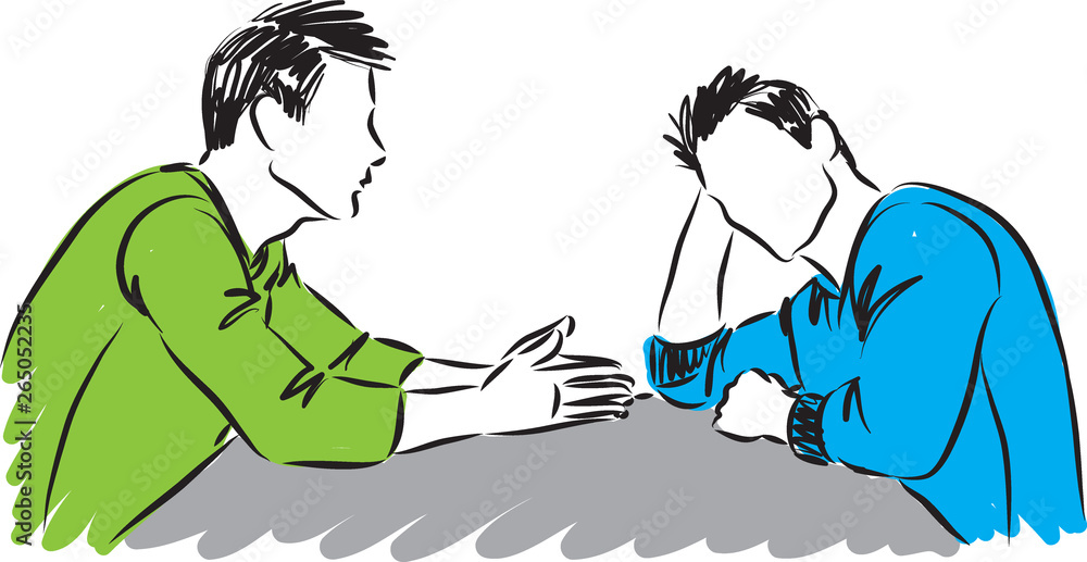 two man talking together vector illustration Stock Vector | Adobe Stock