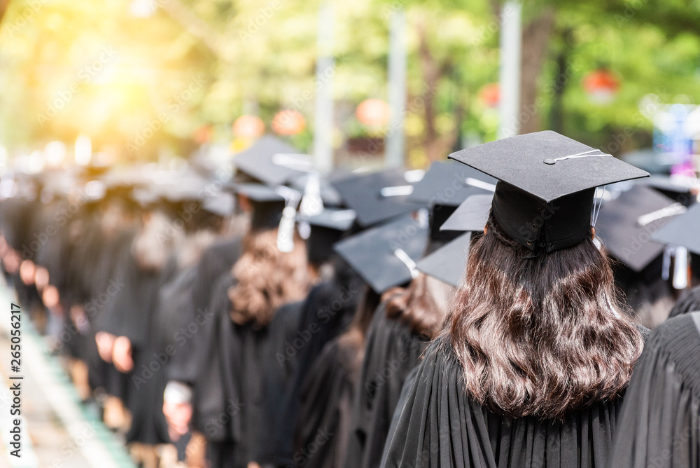 Stock-Foto „Back side view student graduation of graduates during ...