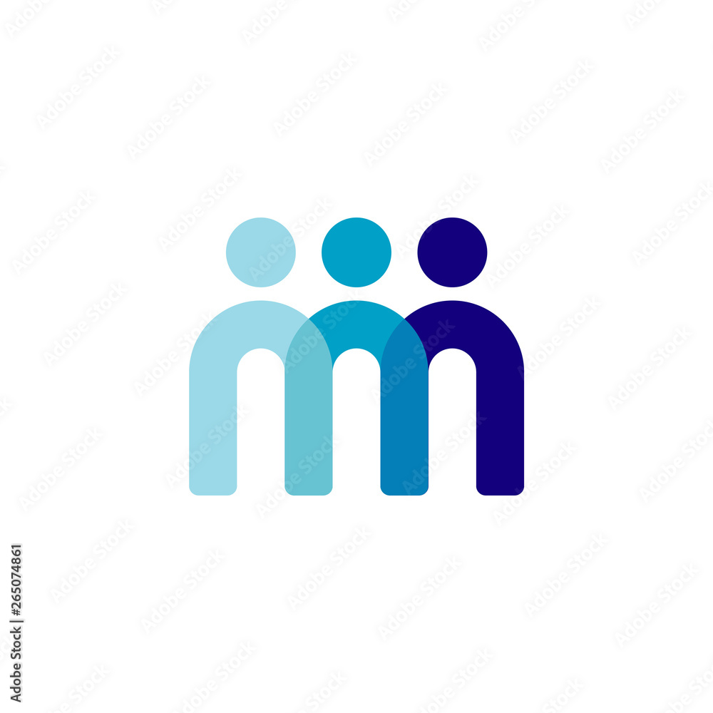 Flat People Logo Vector In Isolated White Background Stock Vector ...