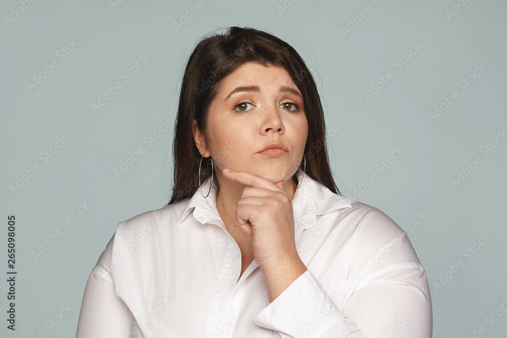 Human facial expressions, feelings and emotions. Studio image of ...