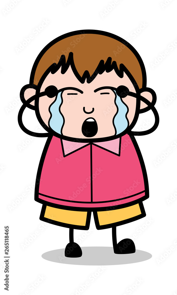 Crying - Teenager Cartoon Fat Boy Vector Illustration Stock Vector ...