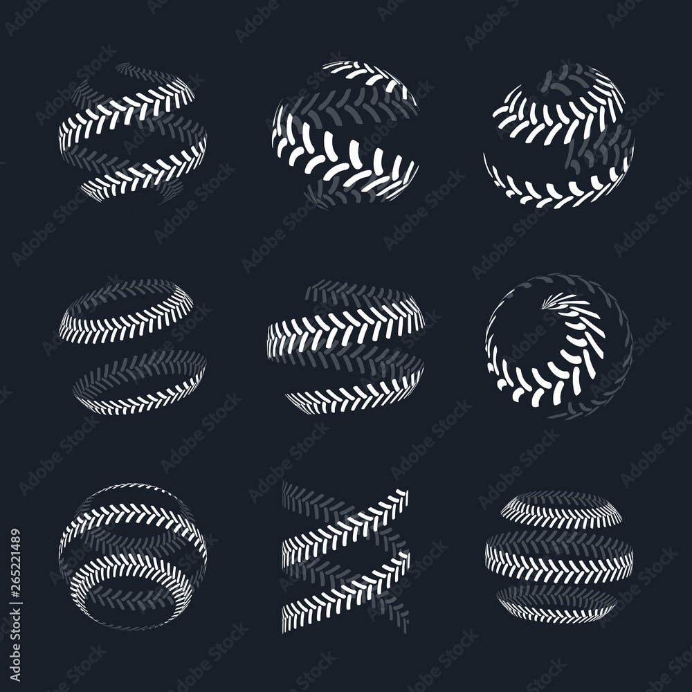 Vector de Stock Tractor tire print vector logo collection. Wheel traces ...