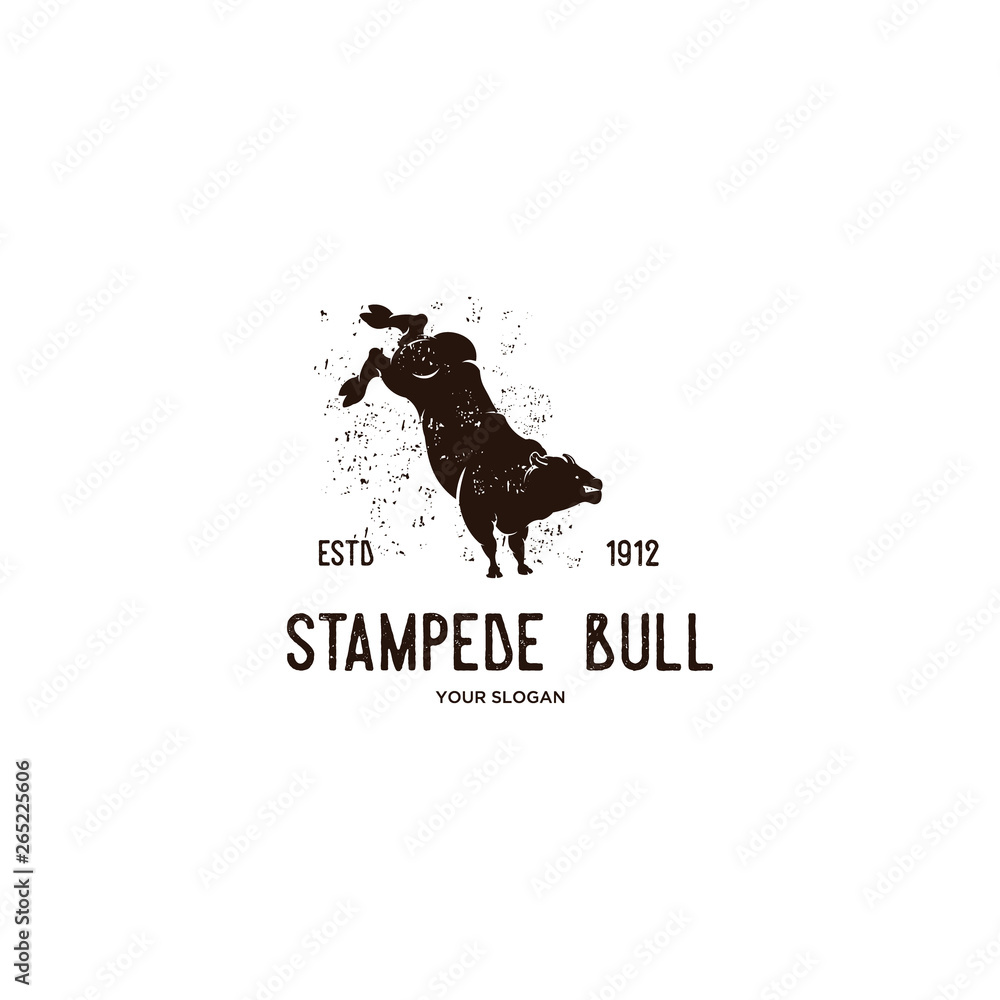 stampede bull vintage logo Stock Vector | Adobe Stock