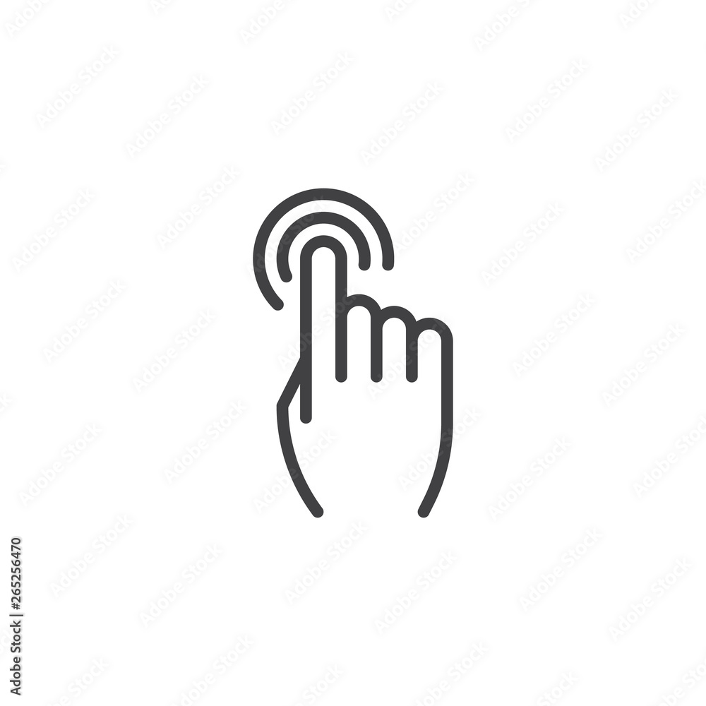 Double tap line icon. Hand Click linear style sign for mobile concept ...