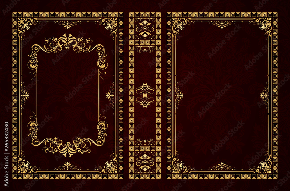 Vector classical book cover. Decorative vintage frame or border to be ...