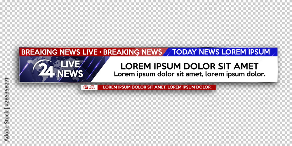 Breaking News template title on transparent background for screen TV ...
