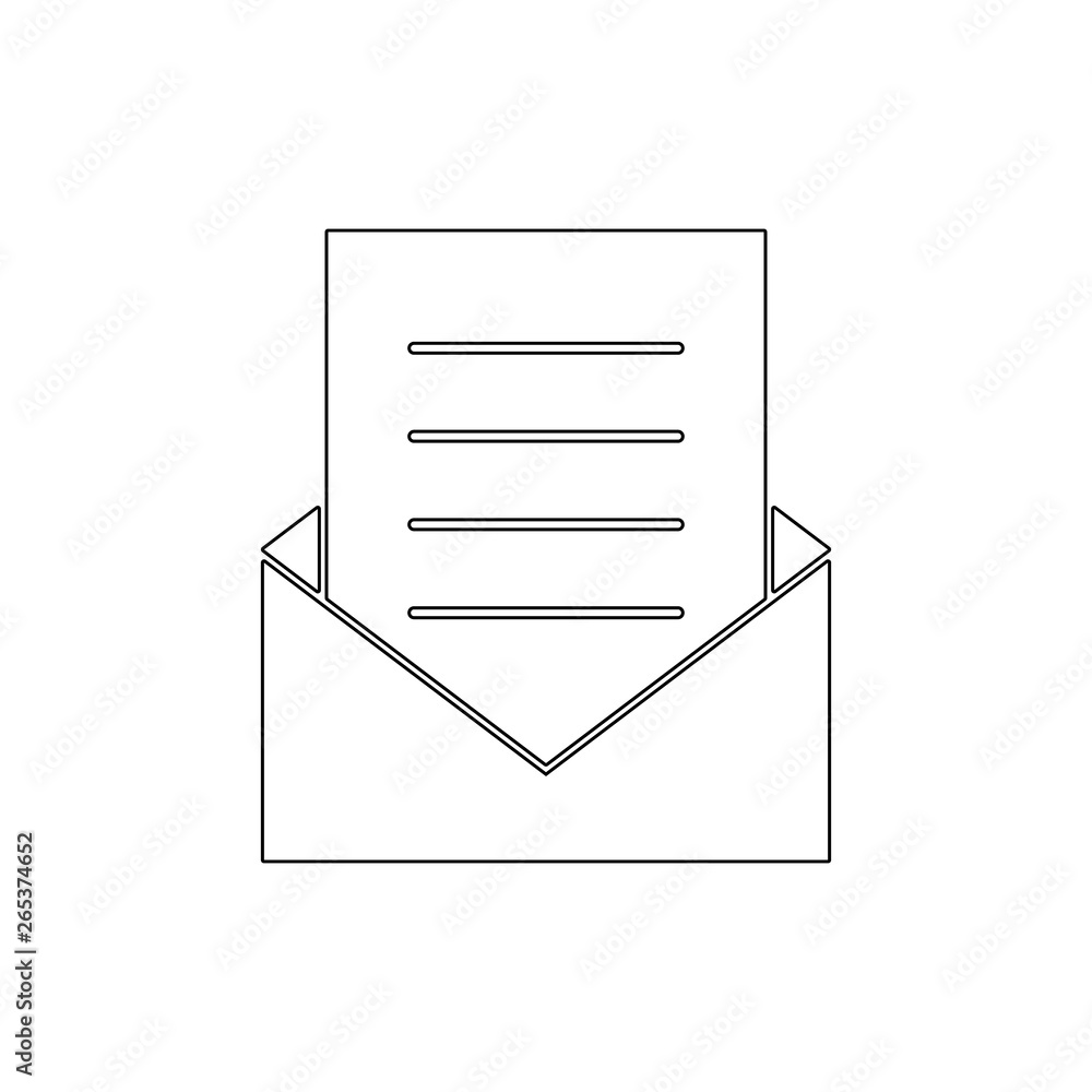 email envelope inbox letter mail outline icon. Signs and symbols can be ...