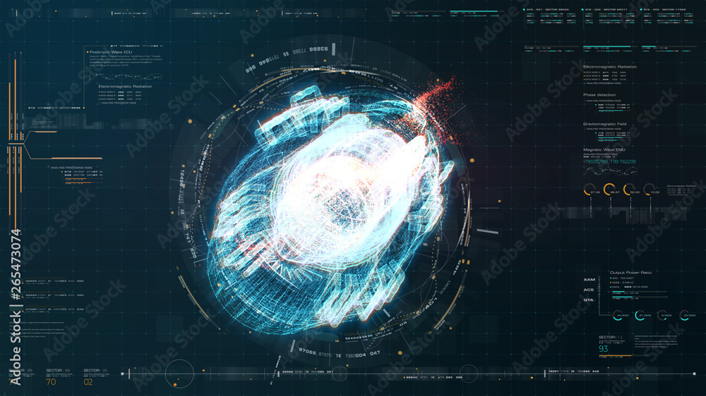 Advance motion graphic futuristic user interface head up display screen ...