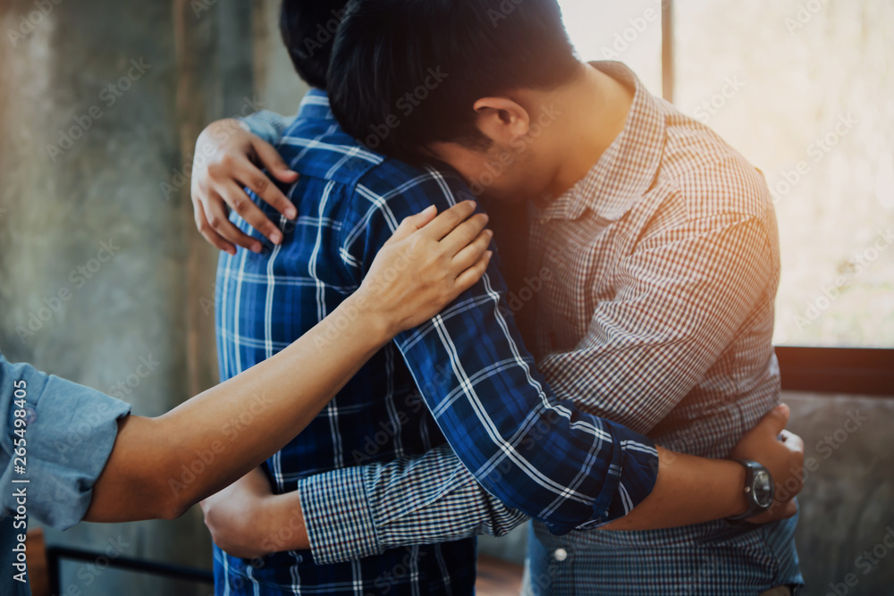 Brothers Hugging Each Other