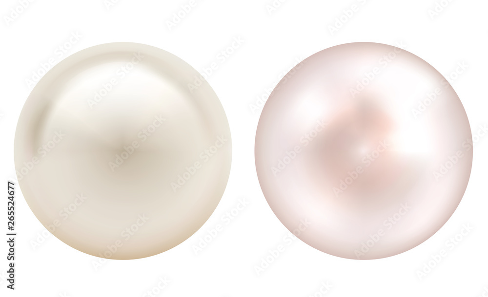 Realistic vector two pearls Stock Vector | Adobe Stock