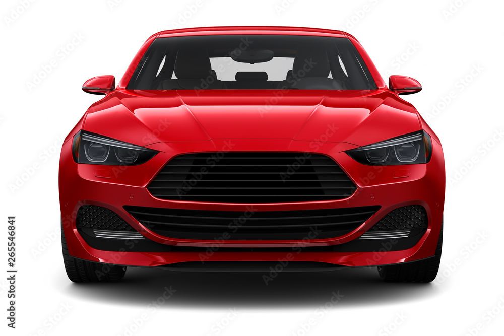 Red elegant car - front view closeup shot Stock Illustration | Adobe Stock