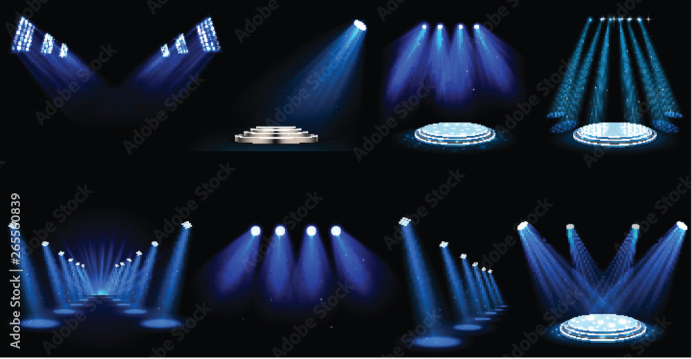 Set of light effect spotlight Stock Vector | Adobe Stock