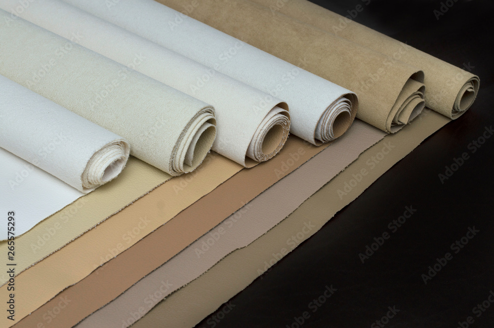 Leather rolls with color shades on black background Stock Photo | Adobe ...