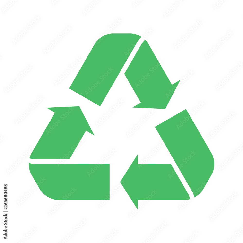 Recycle icon vector on white background. Recycle icon page symbol for ...