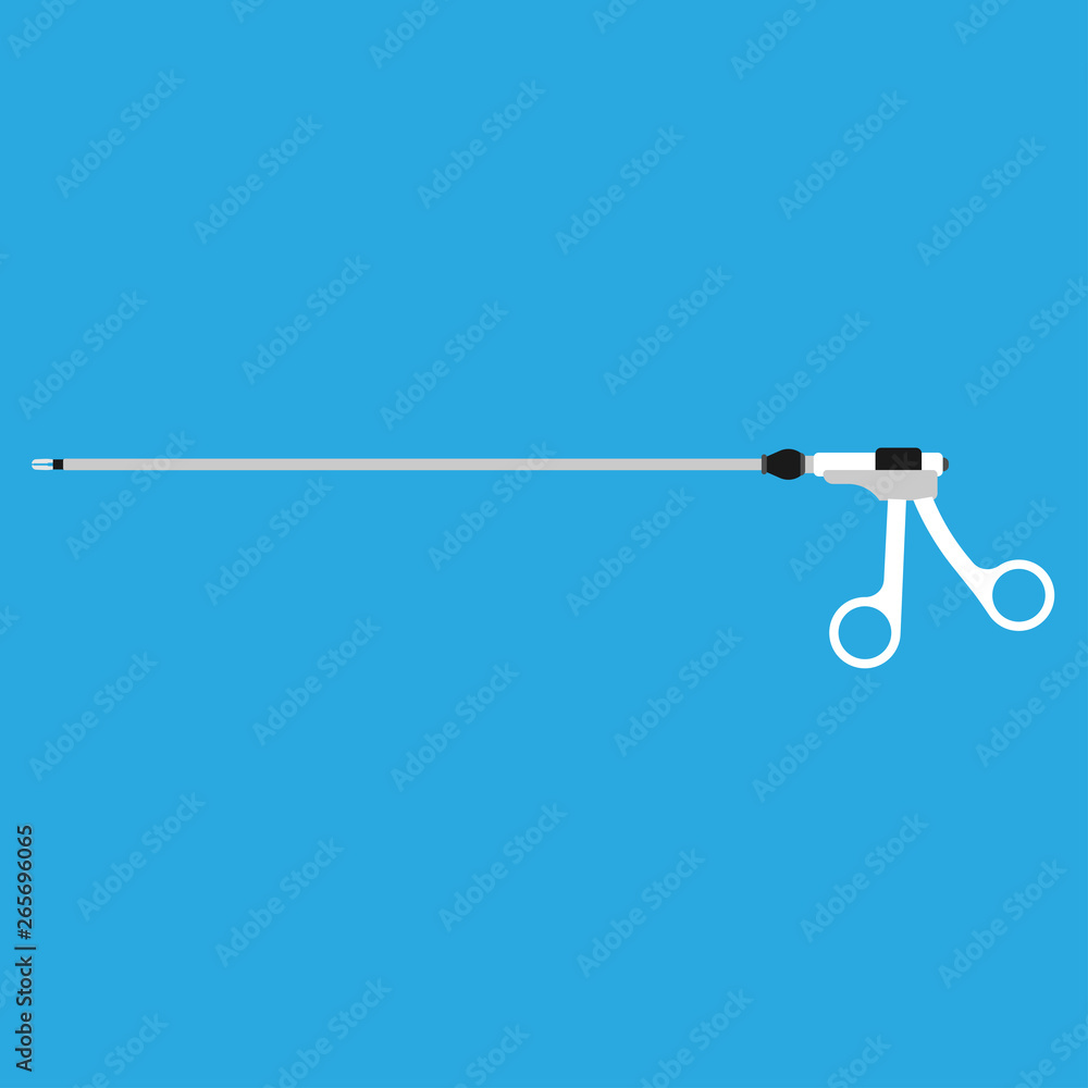 Laparoscopic surgery instrument doc procedure vector icon side view ...