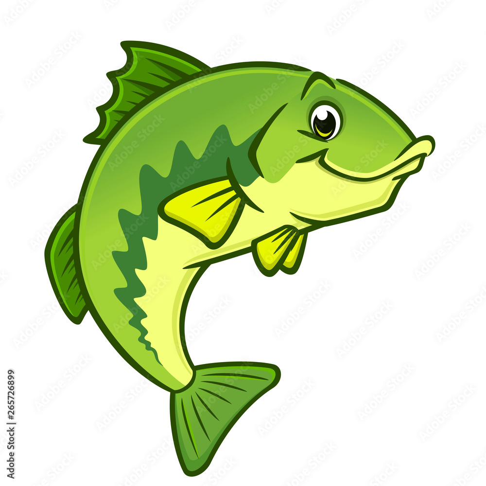 Cartoon Largemouth Bass Stock Vector | Adobe Stock