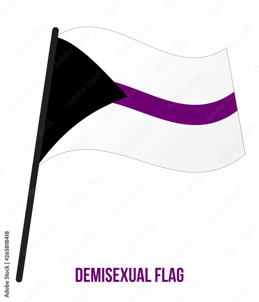 Demisexual Flag Waving Vector Illustration Designed with Correct Color ...