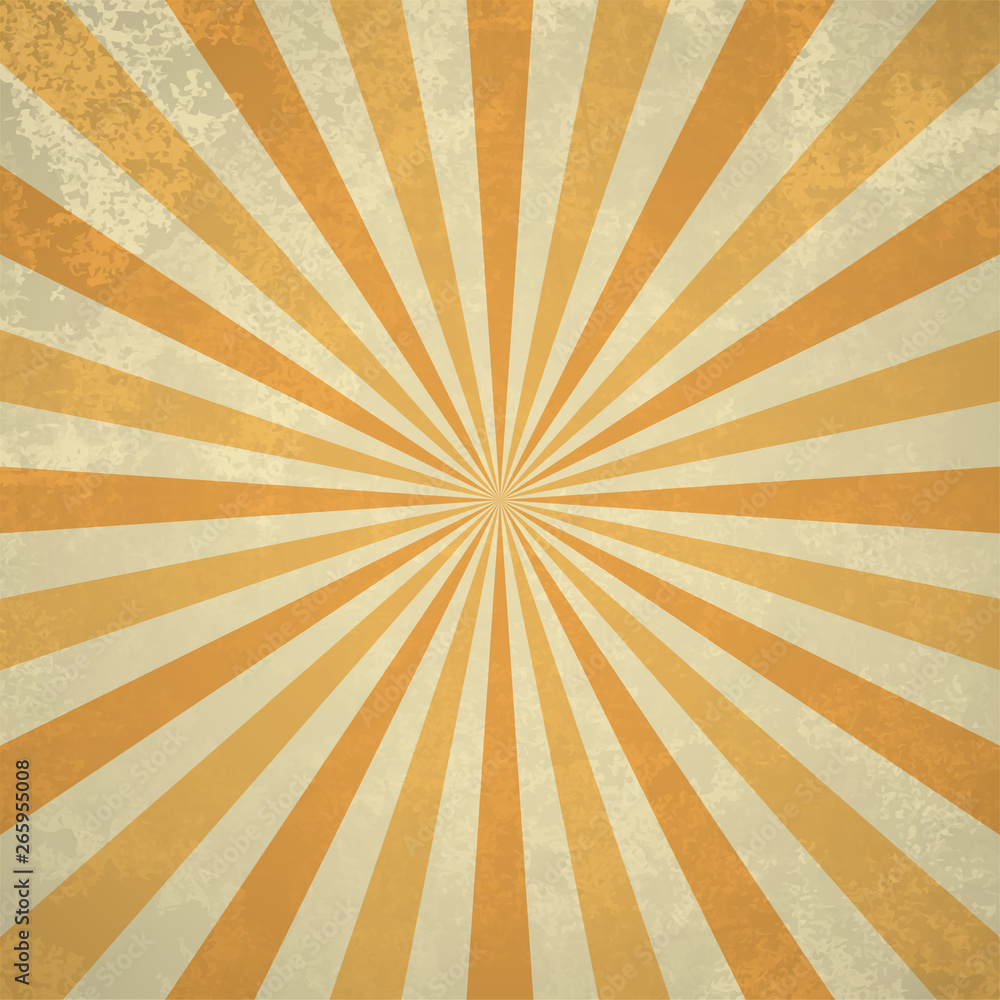 Retro rays. Background with grunge effect. Vector illustration. Stock ...